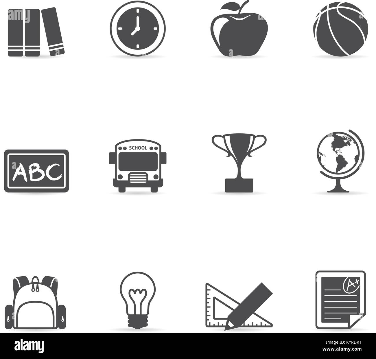 School stuff icon set Stock Vector Image & Art - Alamy
