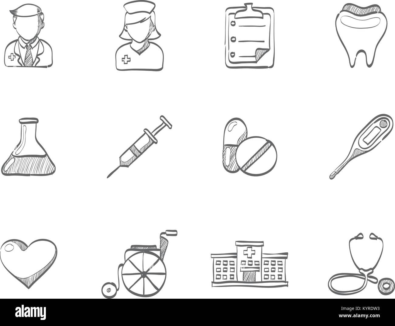 Medical icon series in sketch style Stock Vector Image & Art - Alamy