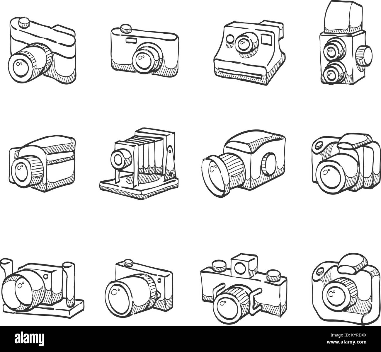 Camera icons in sketch Stock Vector Image & Art - Alamy