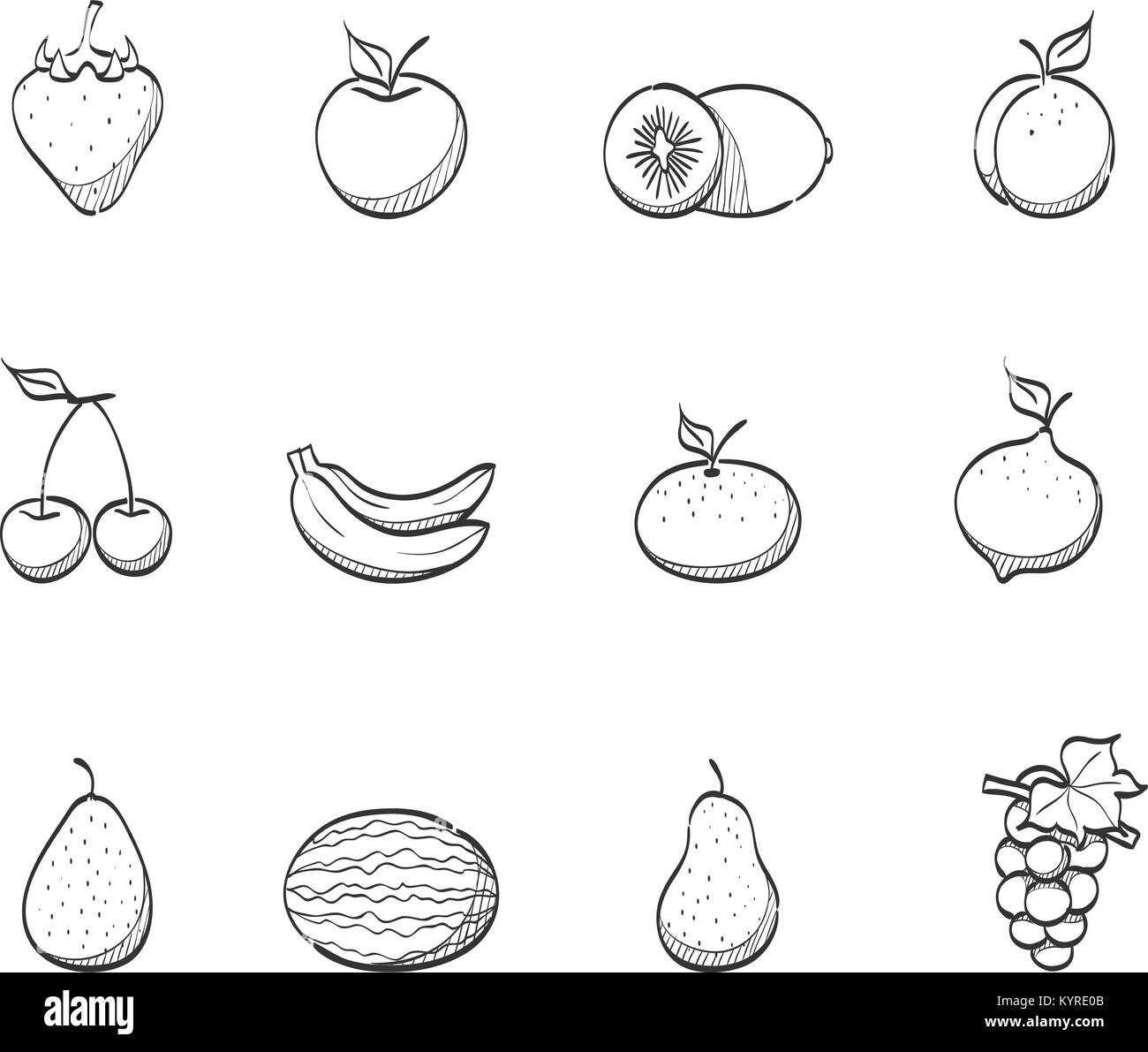 Avocado fruit juicy ripe Black and White Stock Photos & Images - Alamy