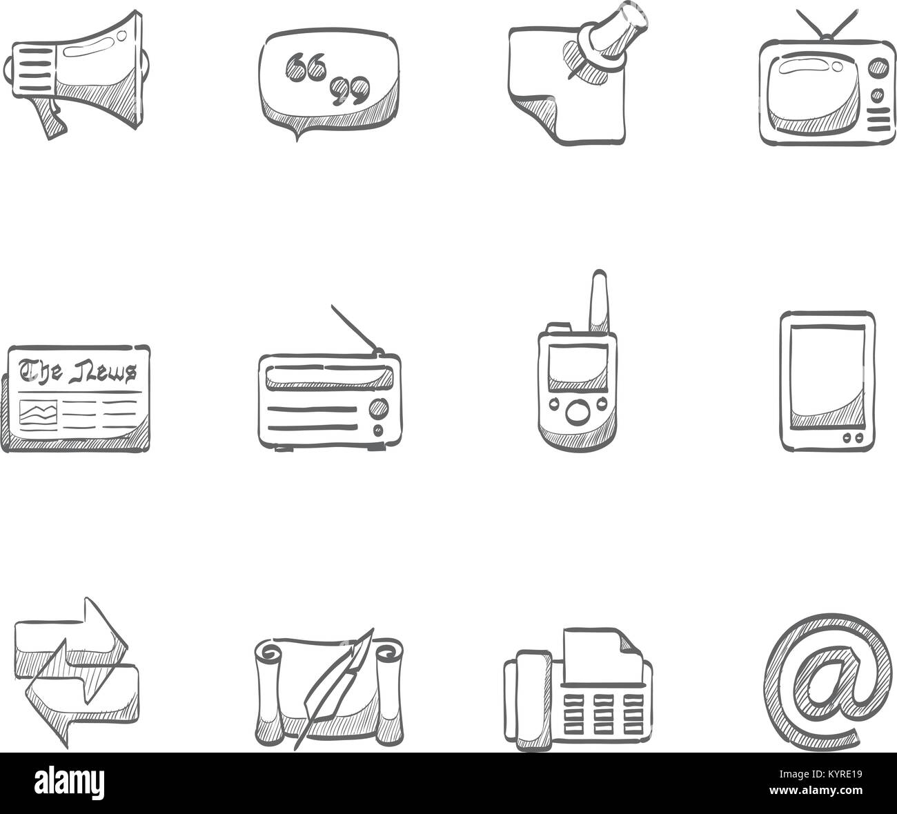 Communication icon series in sketch Stock Vector Image & Art - Alamy