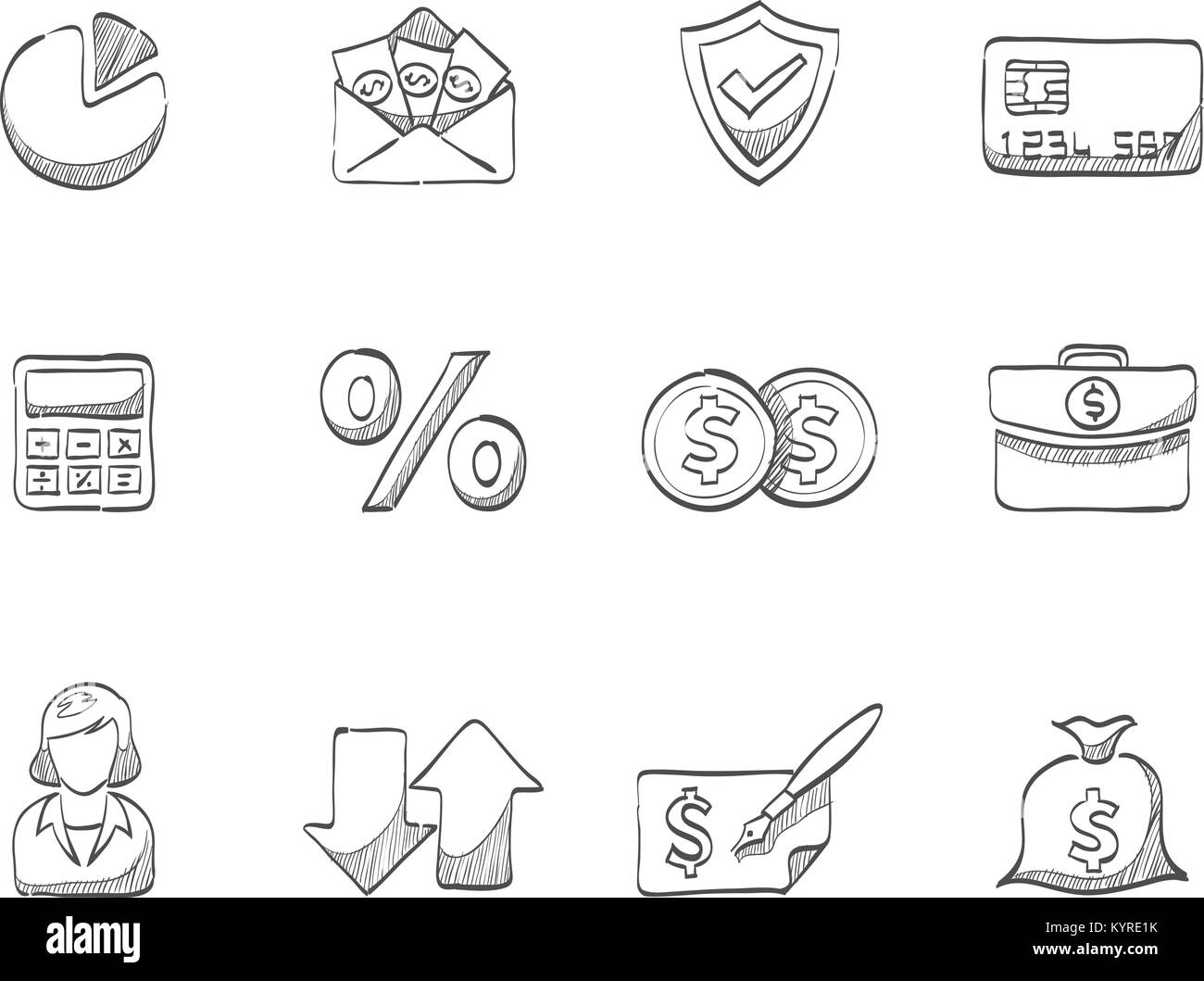 Credit card set sketch Black and White Stock Photos & Images - Alamy