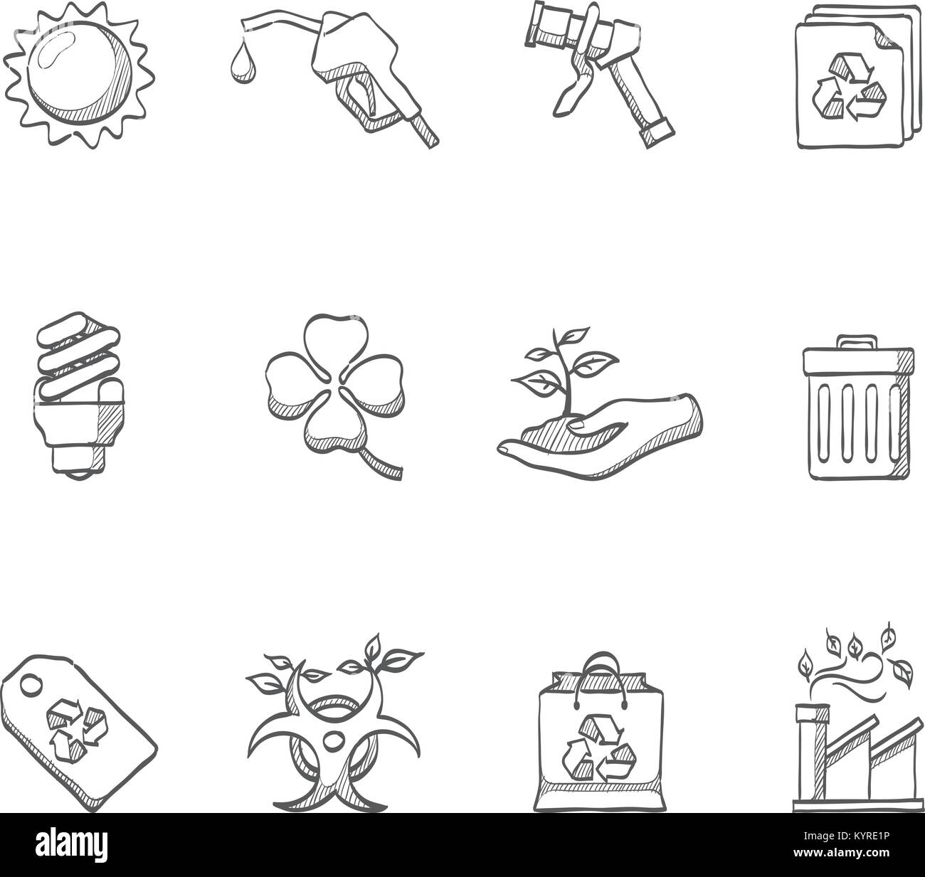 Environment icon series in sketch Stock Vector Image & Art - Alamy