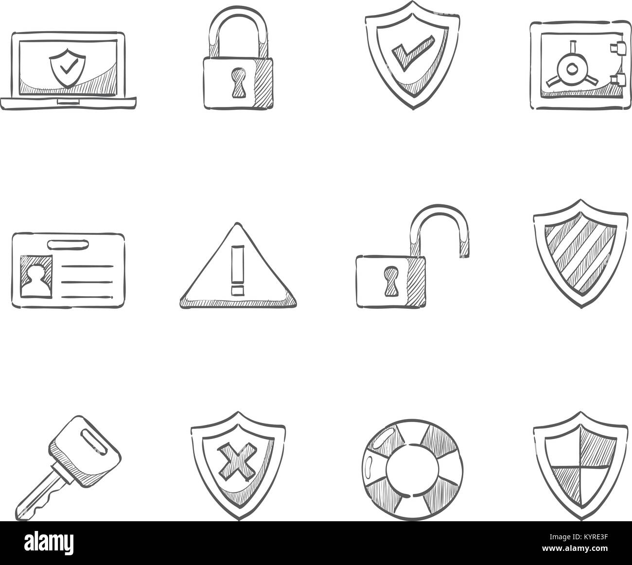 Security icon series in sketch Stock Vector Image & Art - Alamy