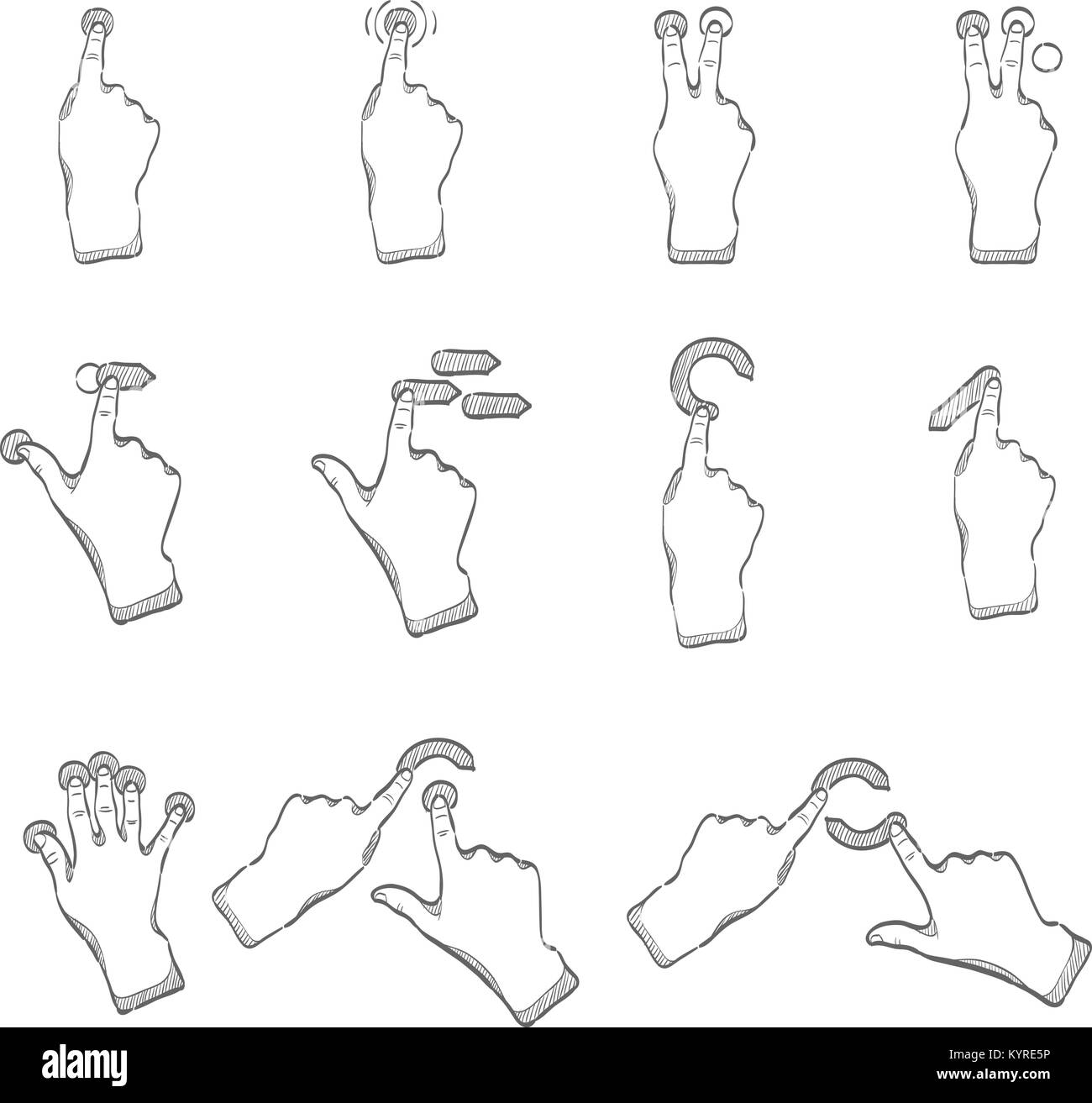 Mobile gestures Black and White Stock Photos & Images - Alamy