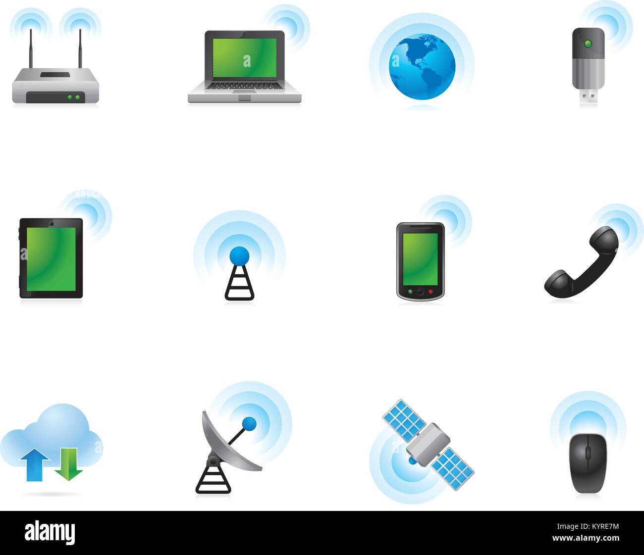 Wireless technology icon set Stock Vector Image & Art - Alamy