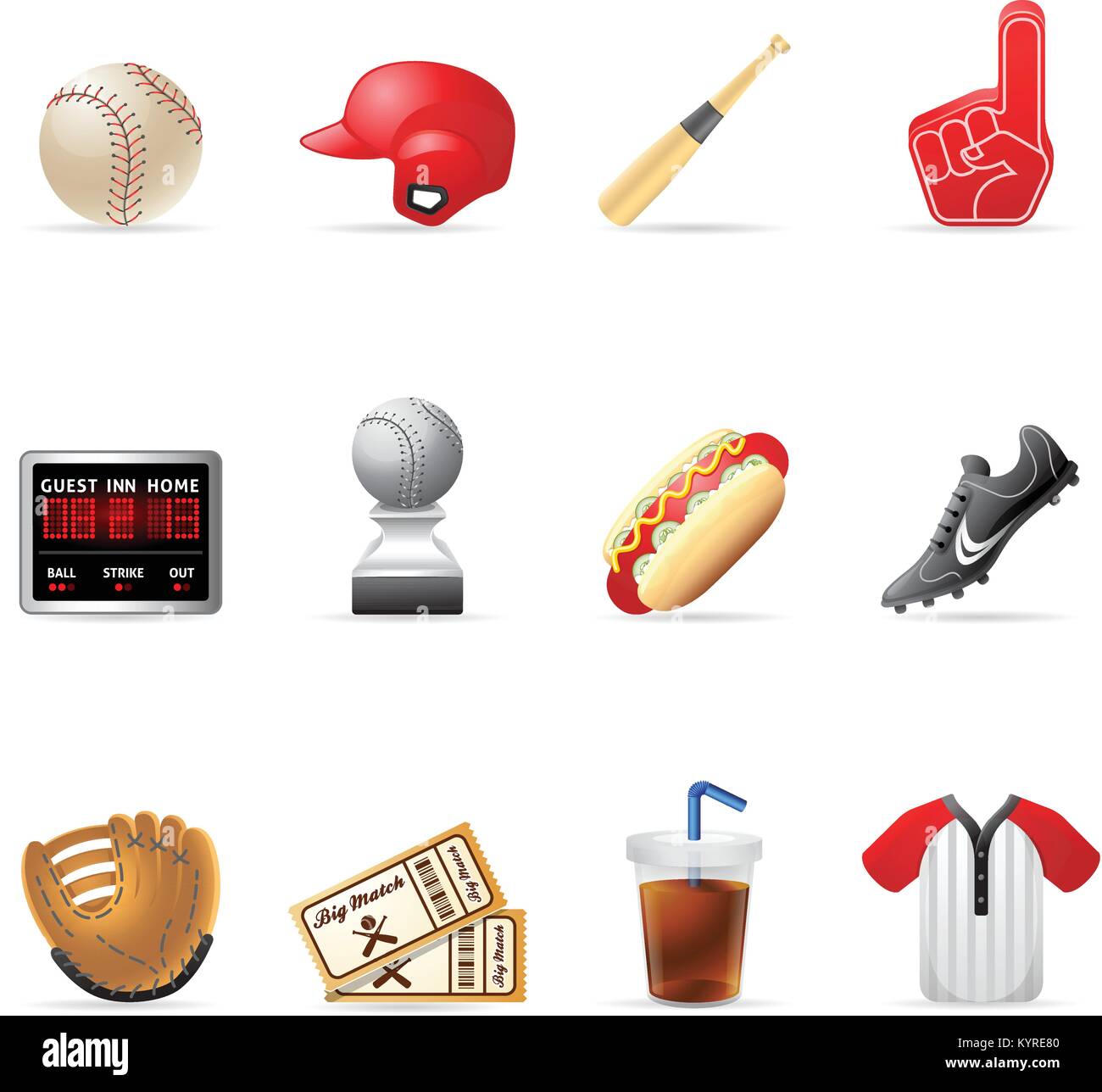 Baseball related icons Stock Vector Image & Art - Alamy