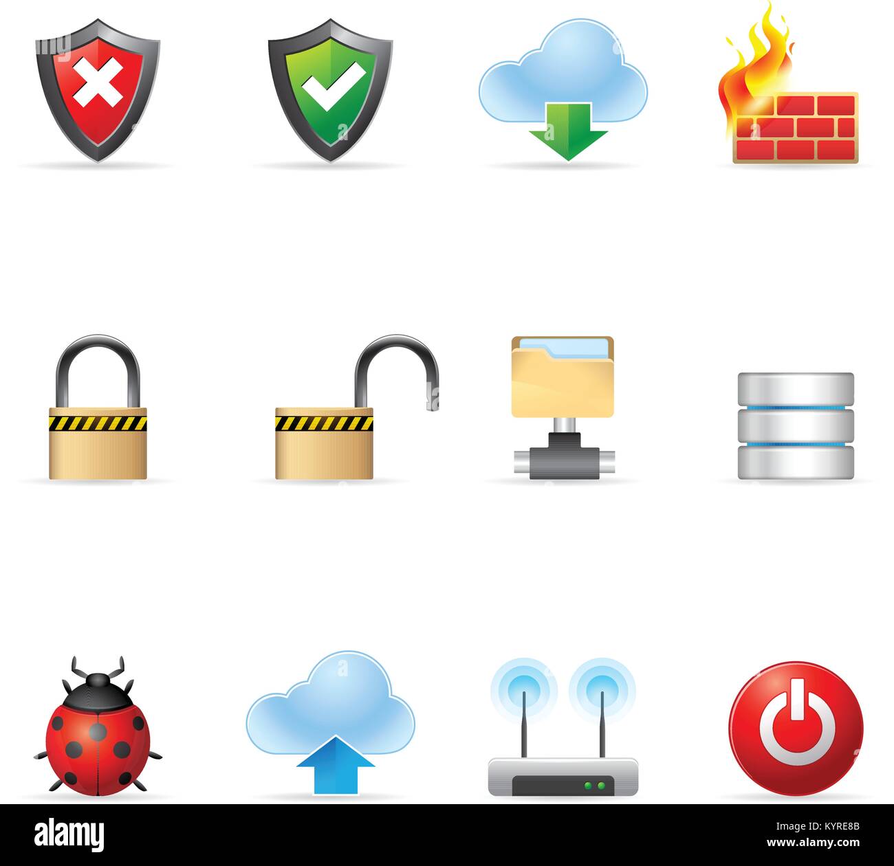 Computer network icon set Stock Vector Image & Art - Alamy