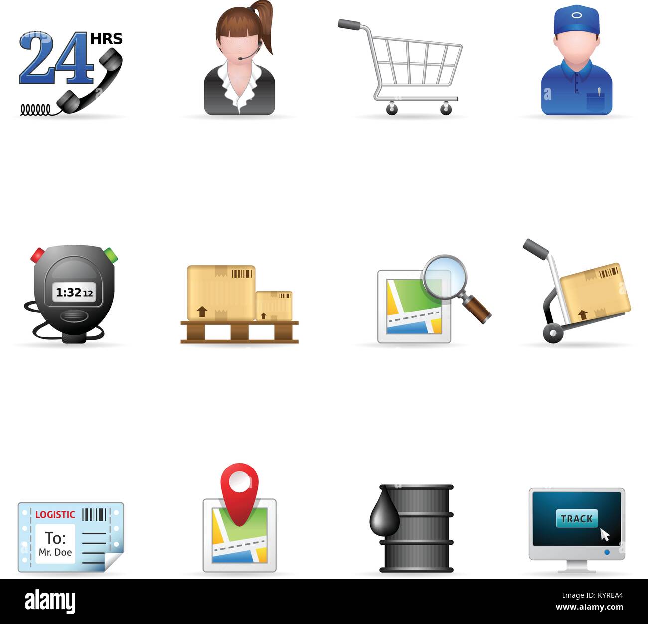 Logistic icon set Stock Vector Image & Art - Alamy