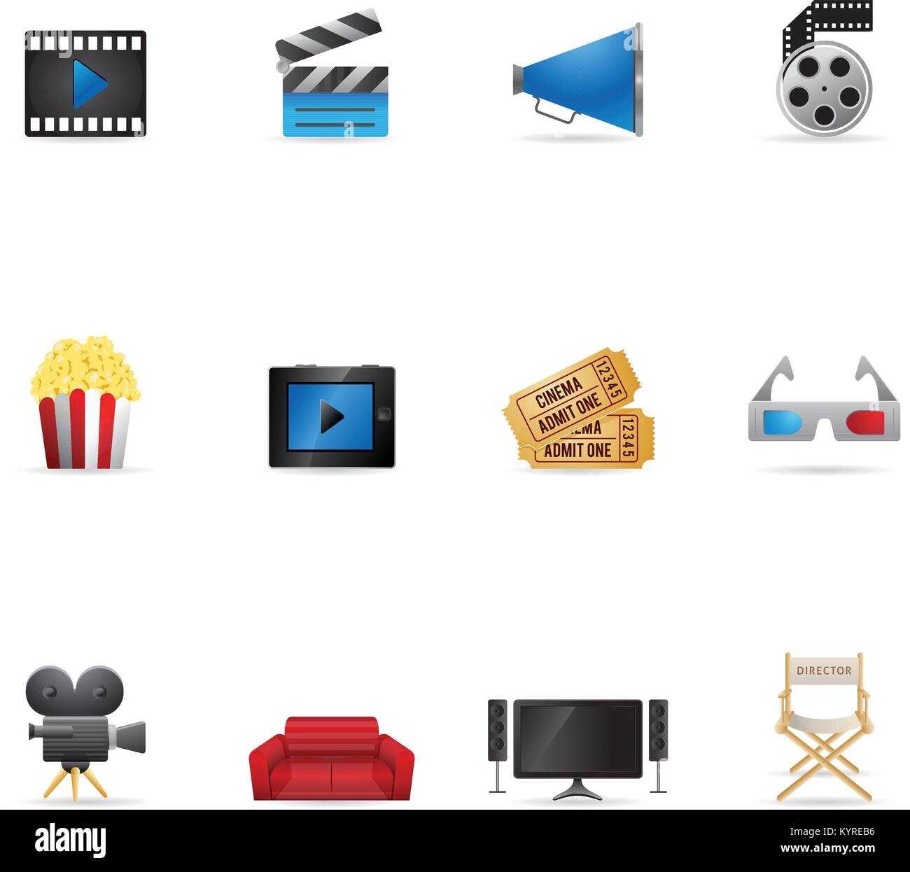 Movie icon set Stock Vector Image & Art - Alamy