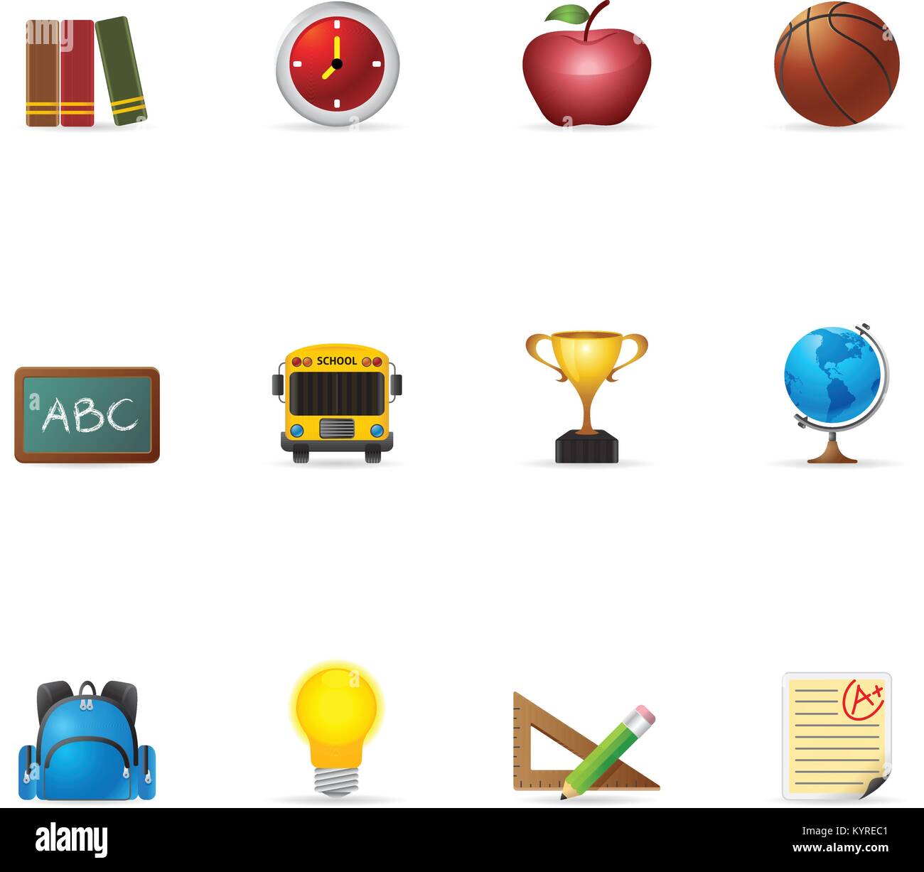 School stuff icon set Stock Vector Image & Art - Alamy