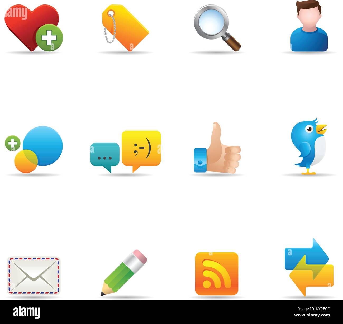 Social network icon set Stock Vector Image & Art - Alamy
