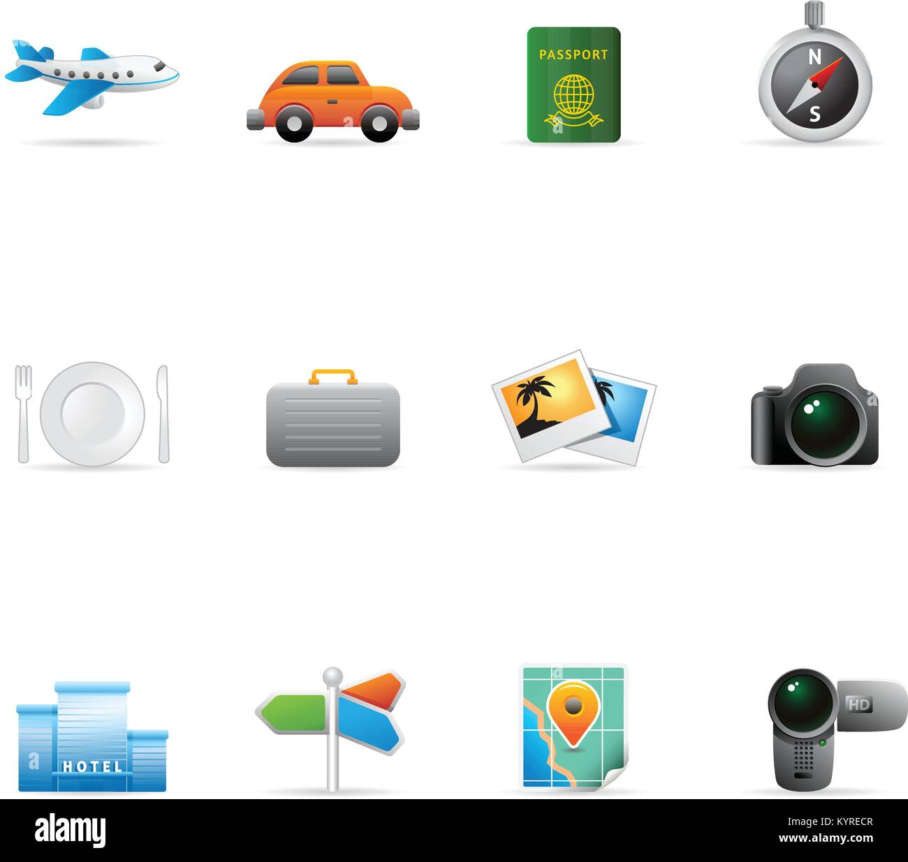 Travel icon set. Vector Illustrations Stock Vector Image & Art - Alamy