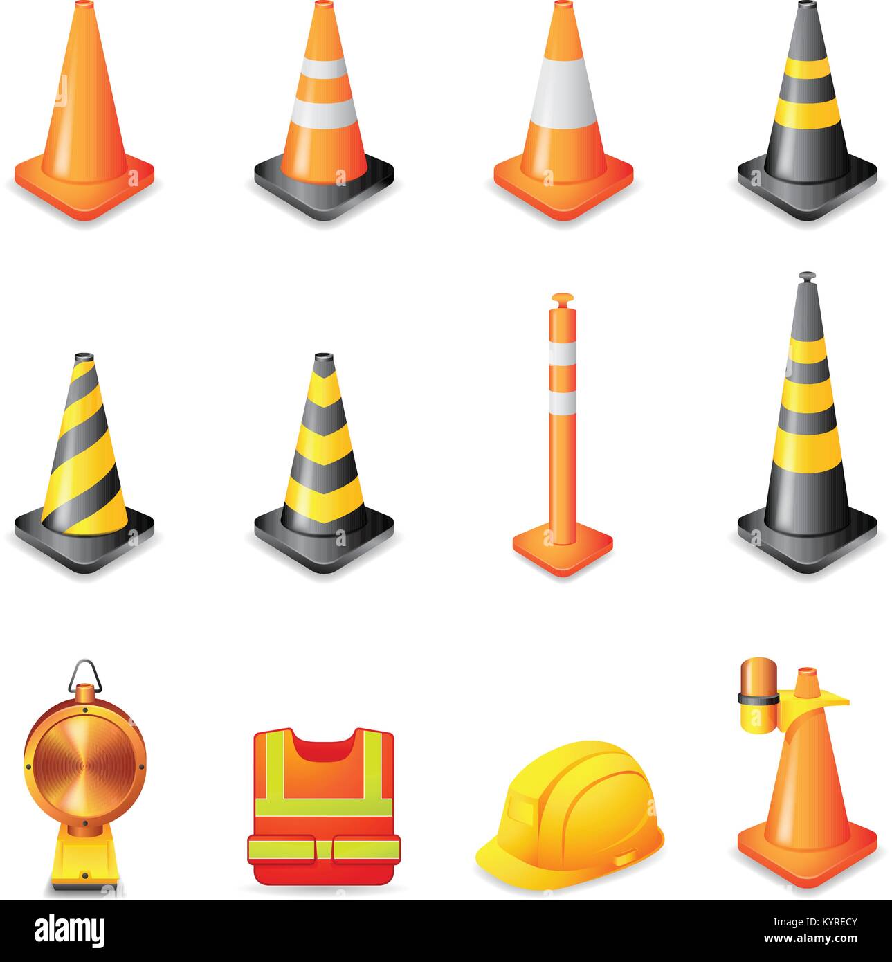 Red reflective traffic warning Stock Vector Images - Alamy