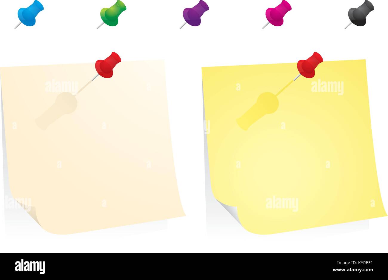 Yellow paper with colorful pin Stock Vector Image & Art - Alamy