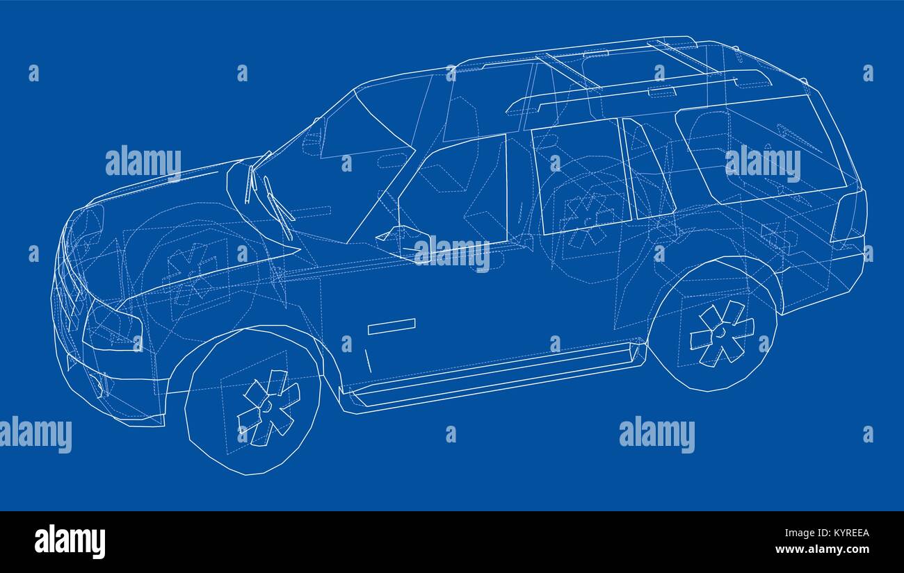 Car SUV drawing outline. Vector Stock Vector Image & Art - Alamy