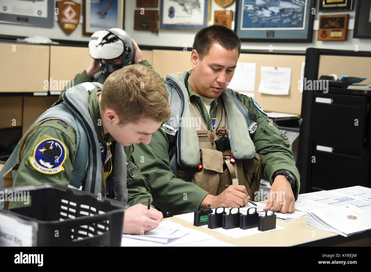 U.S. Air Force 1st Lt. Benjamin Martin and Capt. Christopher Lacroix ...
