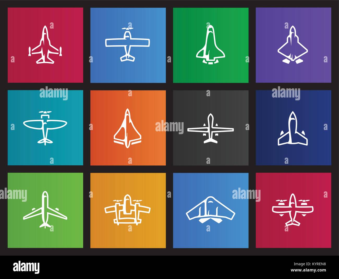 Airplane icons in colorful style Stock Vector Image & Art - Alamy