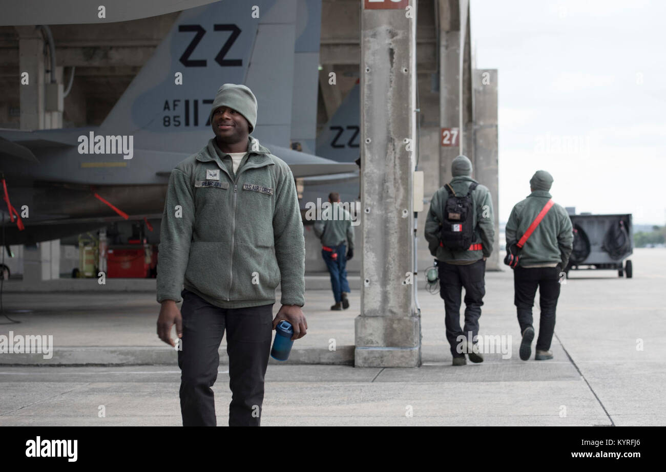 U.S. Air Force Senior Airman Ricky Pearson, 67th Fighter Squadron crew ...