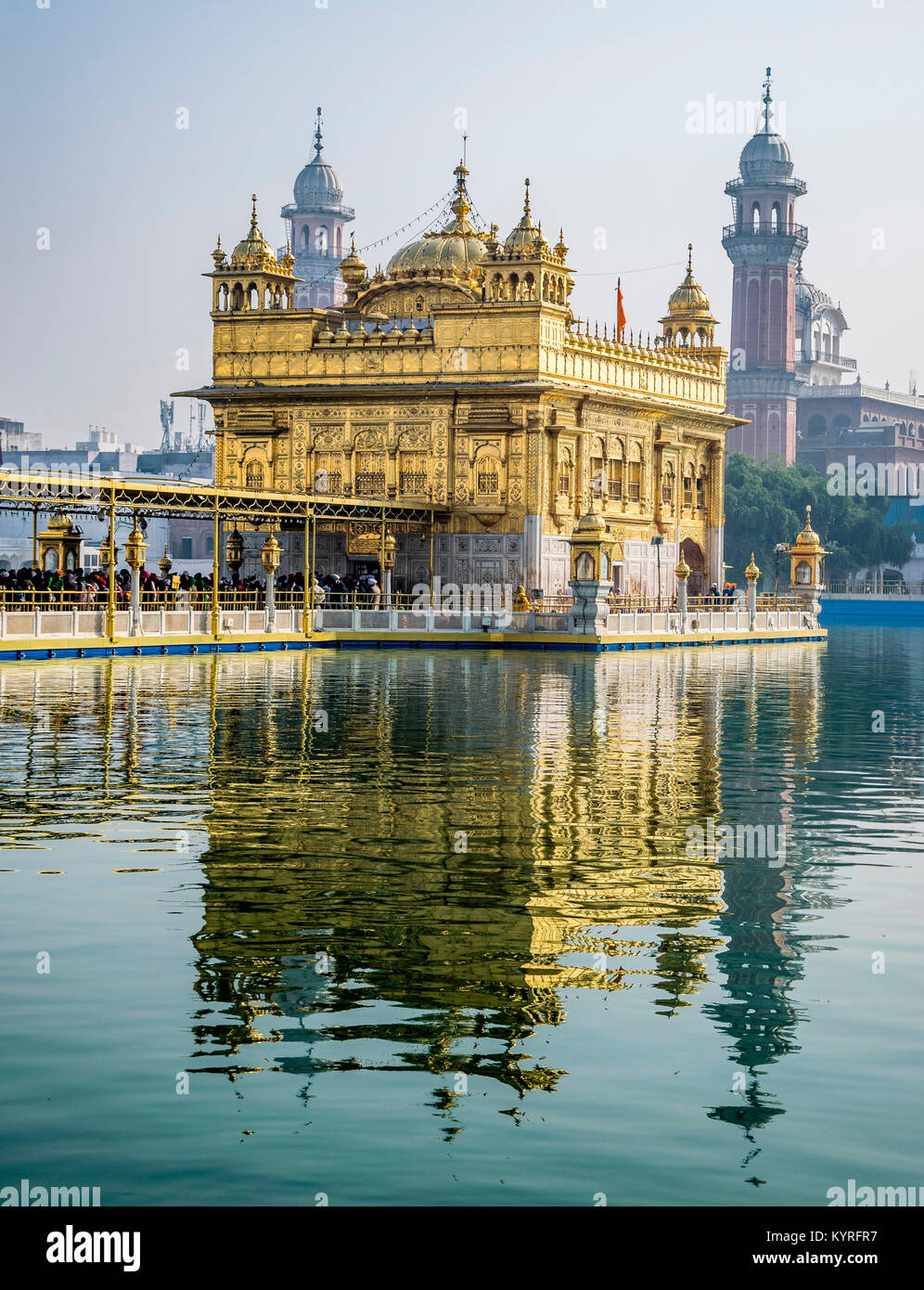 Golden Temple, Sikh Gudwara in Amritsar, India. Reflections on sacred ...
