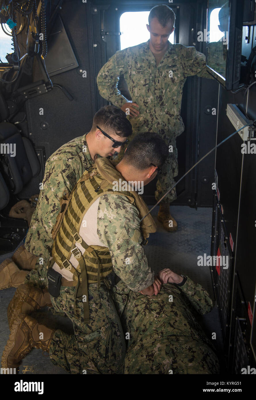 U.S. Navy Sailors, assigned to Coastal Riverine Squadron (CRS) 2 ...