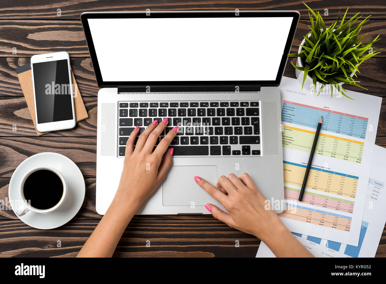 Modern office desktop Stock Photo - Alamy