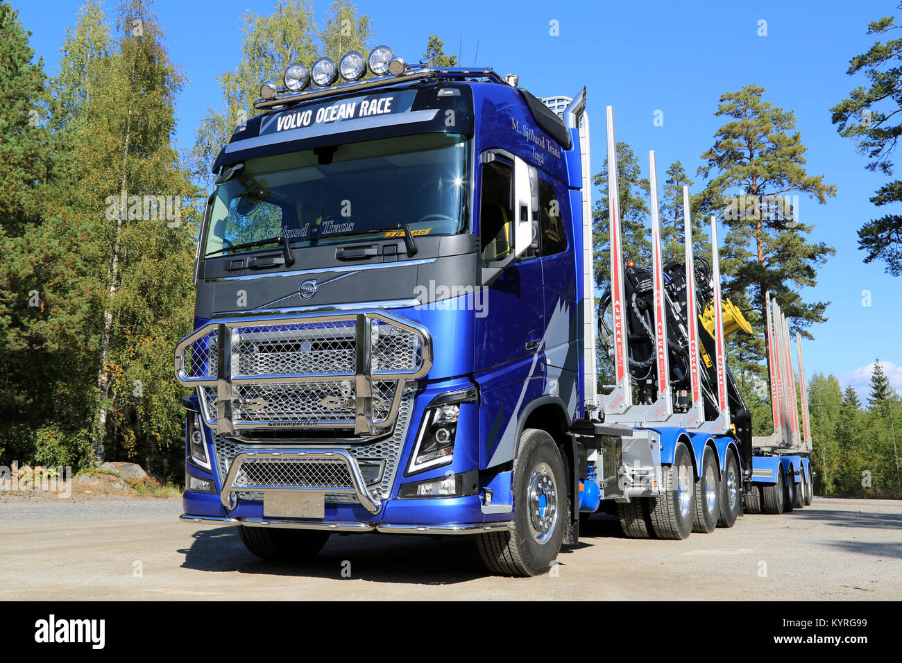RAASEPORI, FINLAND - SEPTEMBER 14, 2014: Volvo Trucks introduces the ...