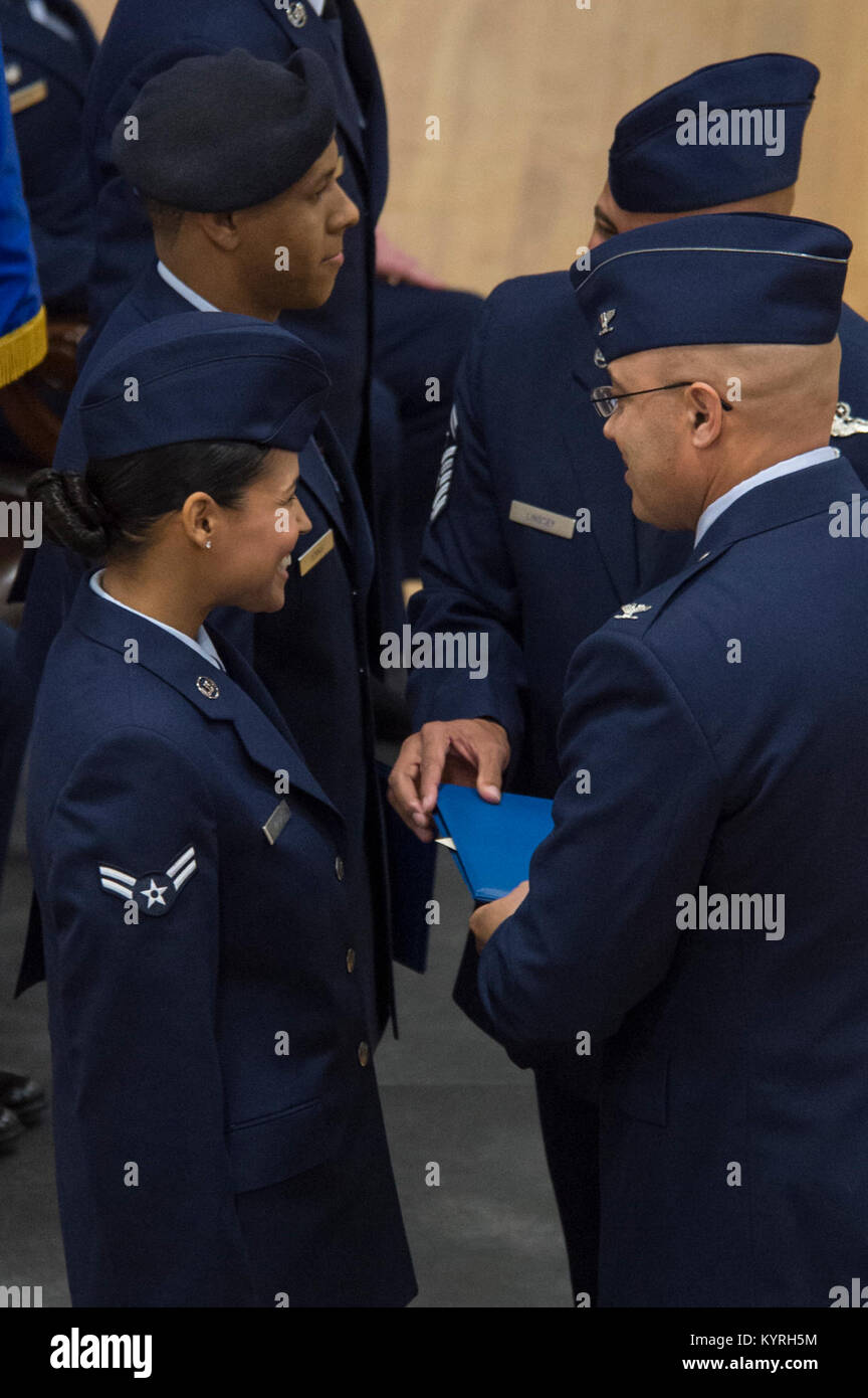 Col. David N. Miller, 460th Space Wing outgoing commander, and Chief ...