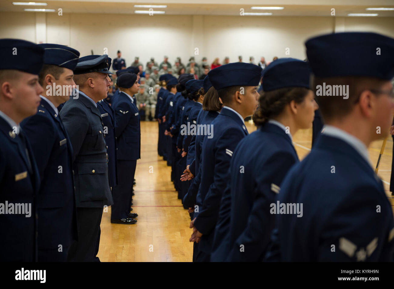 Members of Team Buckley stand in formation during the 460th Space Wing ...