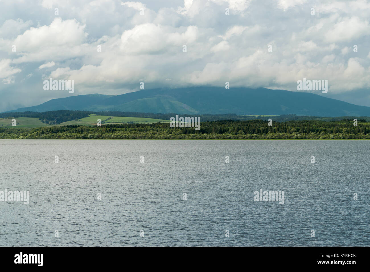 Orava reservoir from various angles with sun Stock Photo - Alamy