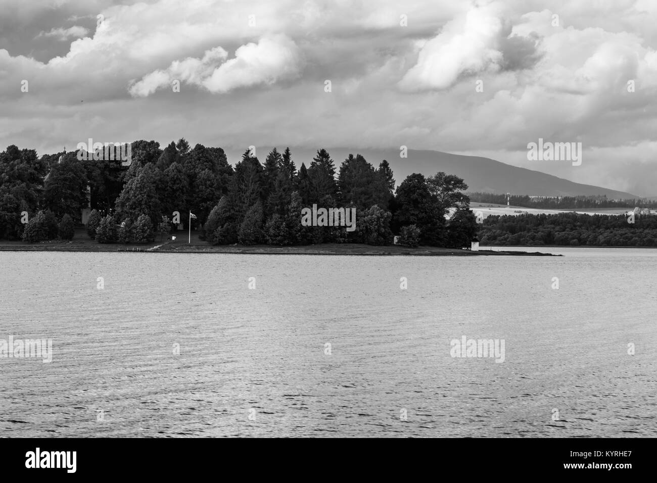 Orava reservoir with Slanicky island Stock Photo - Alamy