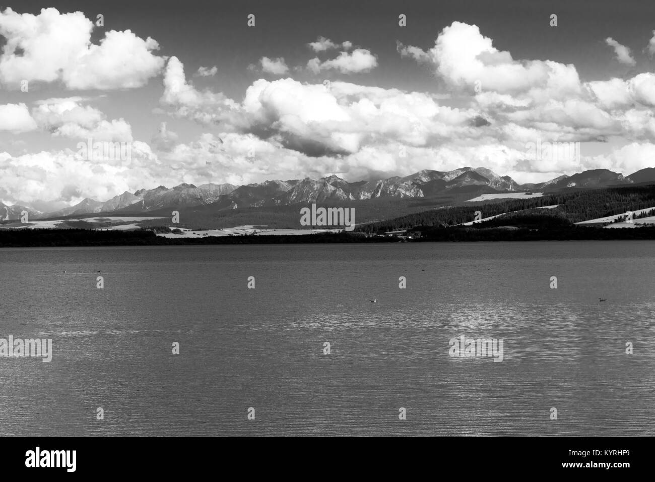 Orava reservoir with High Tatras Stock Photo - Alamy