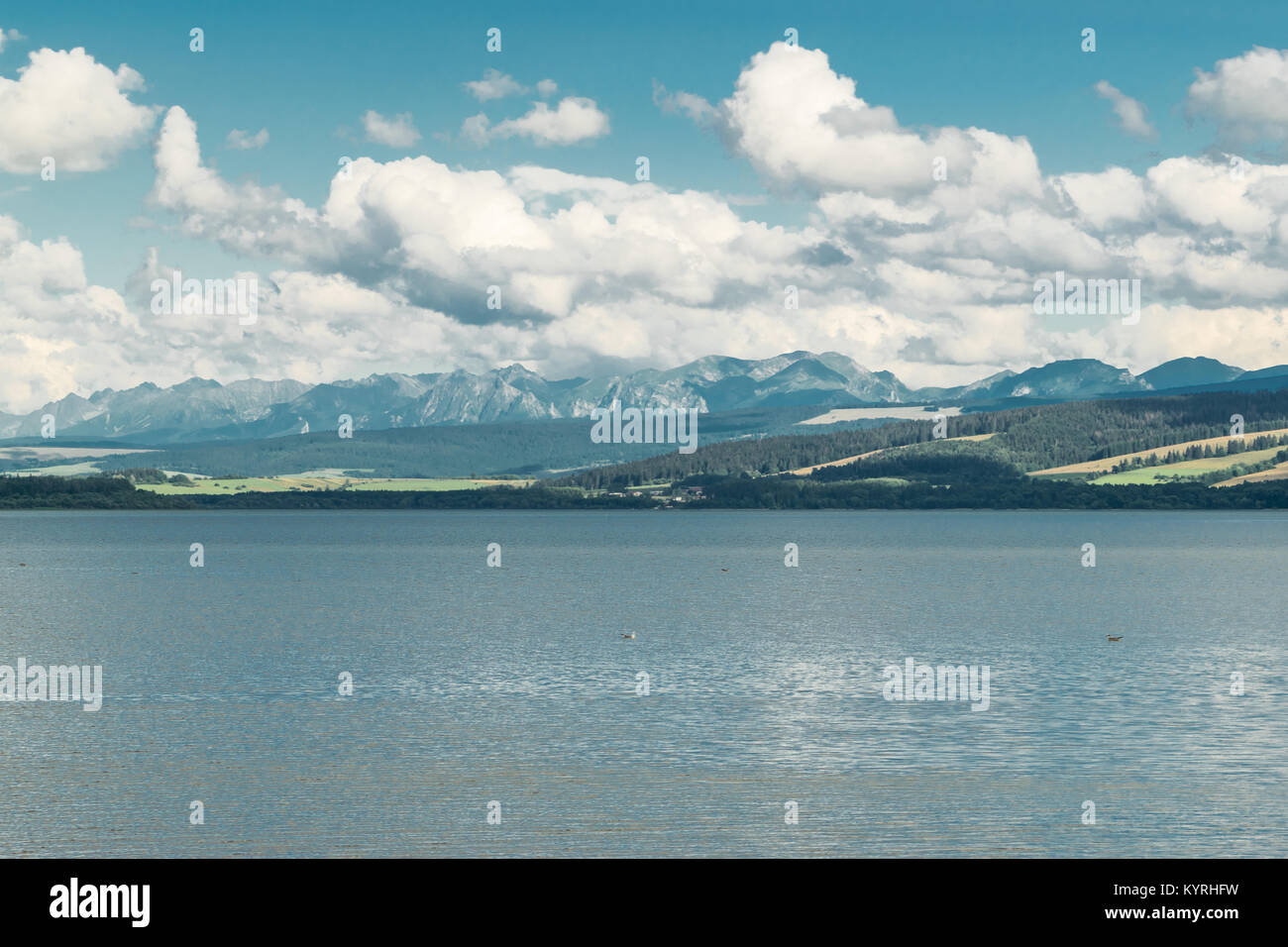 Orava reservoir with High Tatras Stock Photo - Alamy