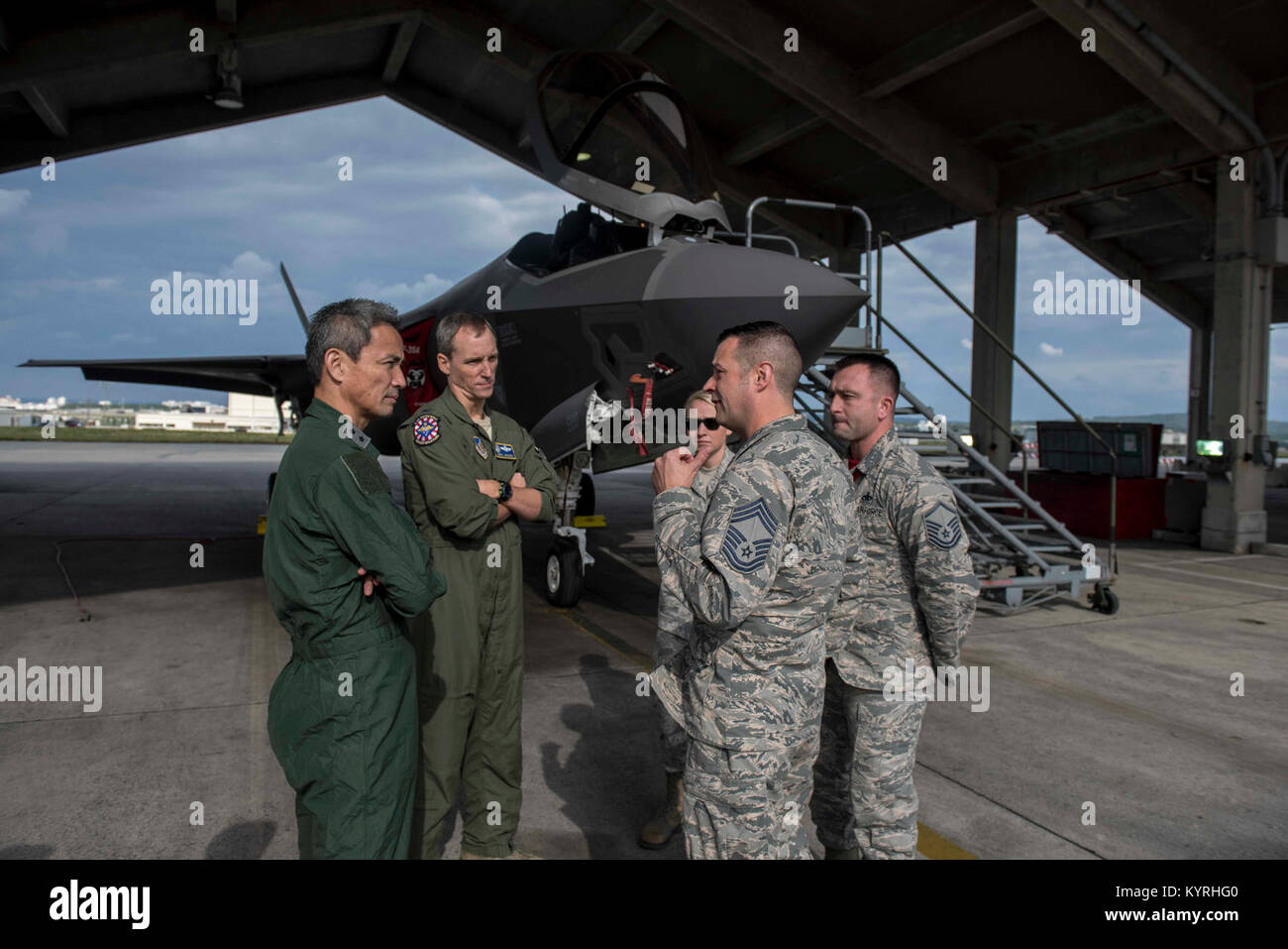 Japan Air Self-Defense Force Maj. Gen. Koji Imaki (left), 3rd Air Wing ...