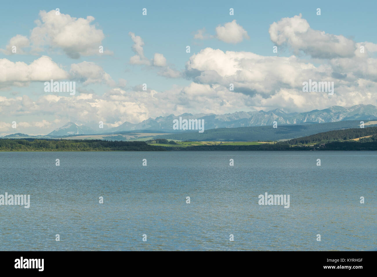 Orava reservoir with High Tatras Stock Photo - Alamy