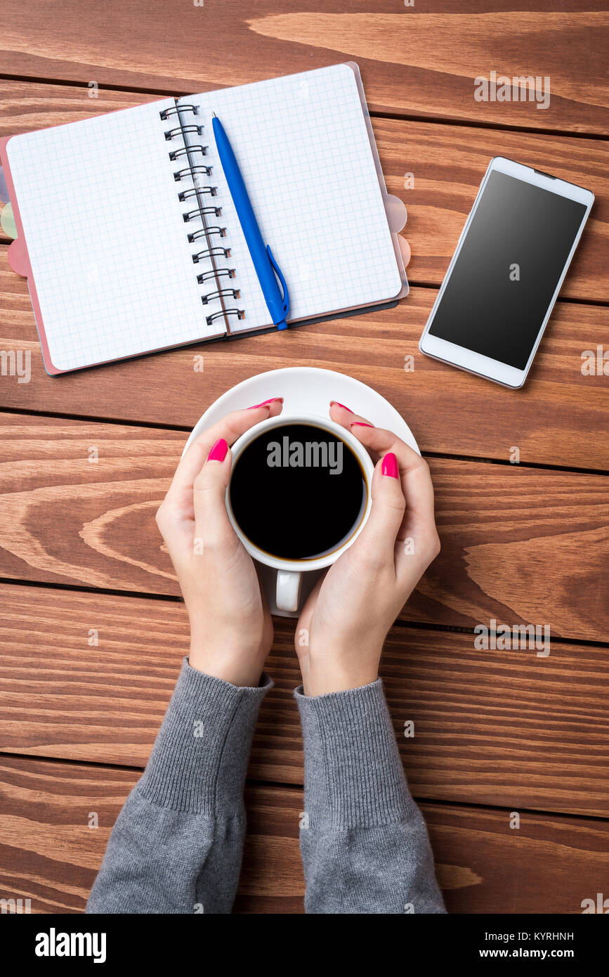 Overhead shot female writing hi-res stock photography and images - Alamy