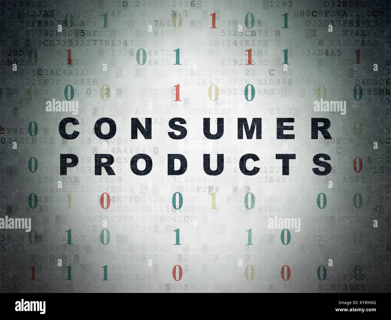 Finance concept: Consumer Products on Digital Data Paper background ...