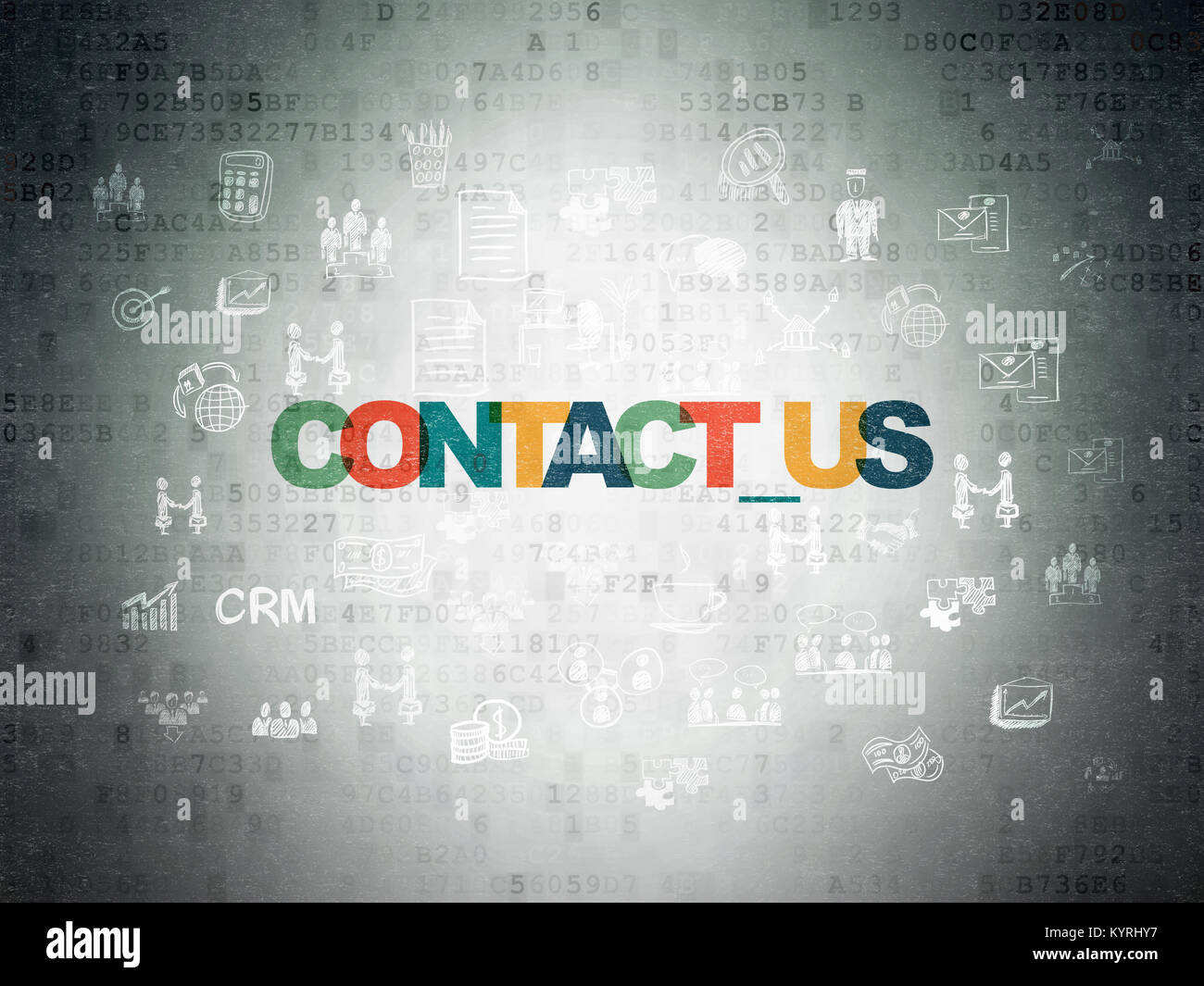 Business concept: Contact us on Digital Data Paper background Stock ...