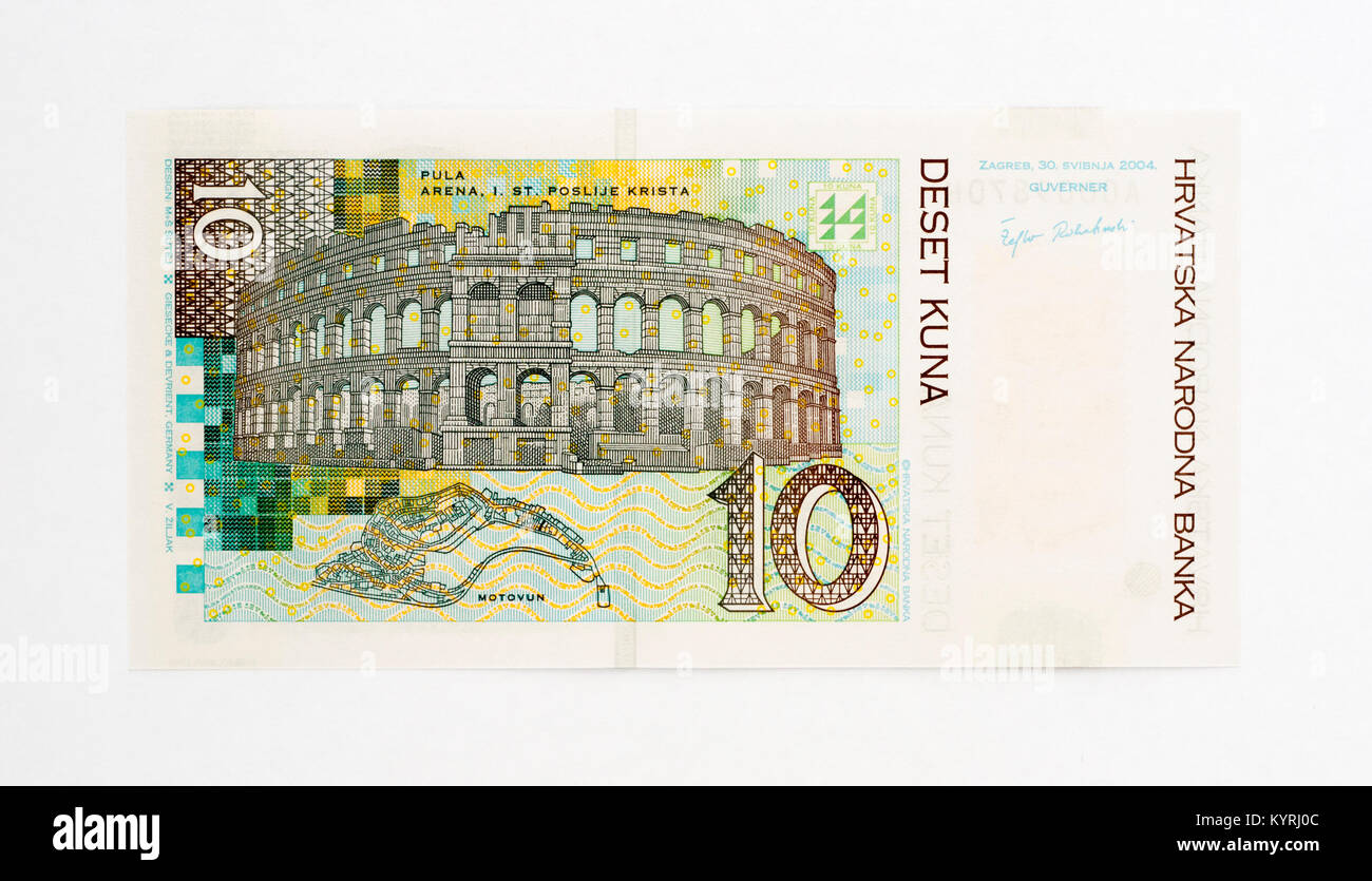 Croatia 10 Kuna Bank notes Stock Photo - Alamy