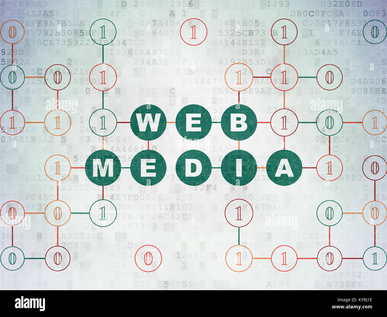 Web design concept: Web Media on Digital Data Paper background Stock ...