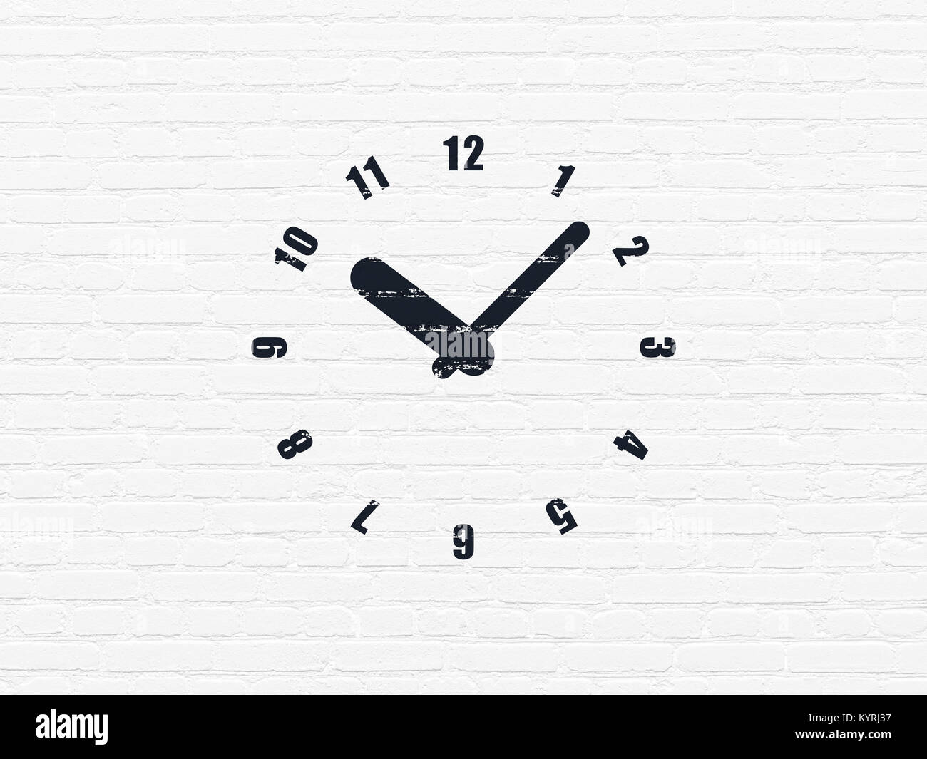 Timeline concept: Clock on wall background Stock Photo - Alamy