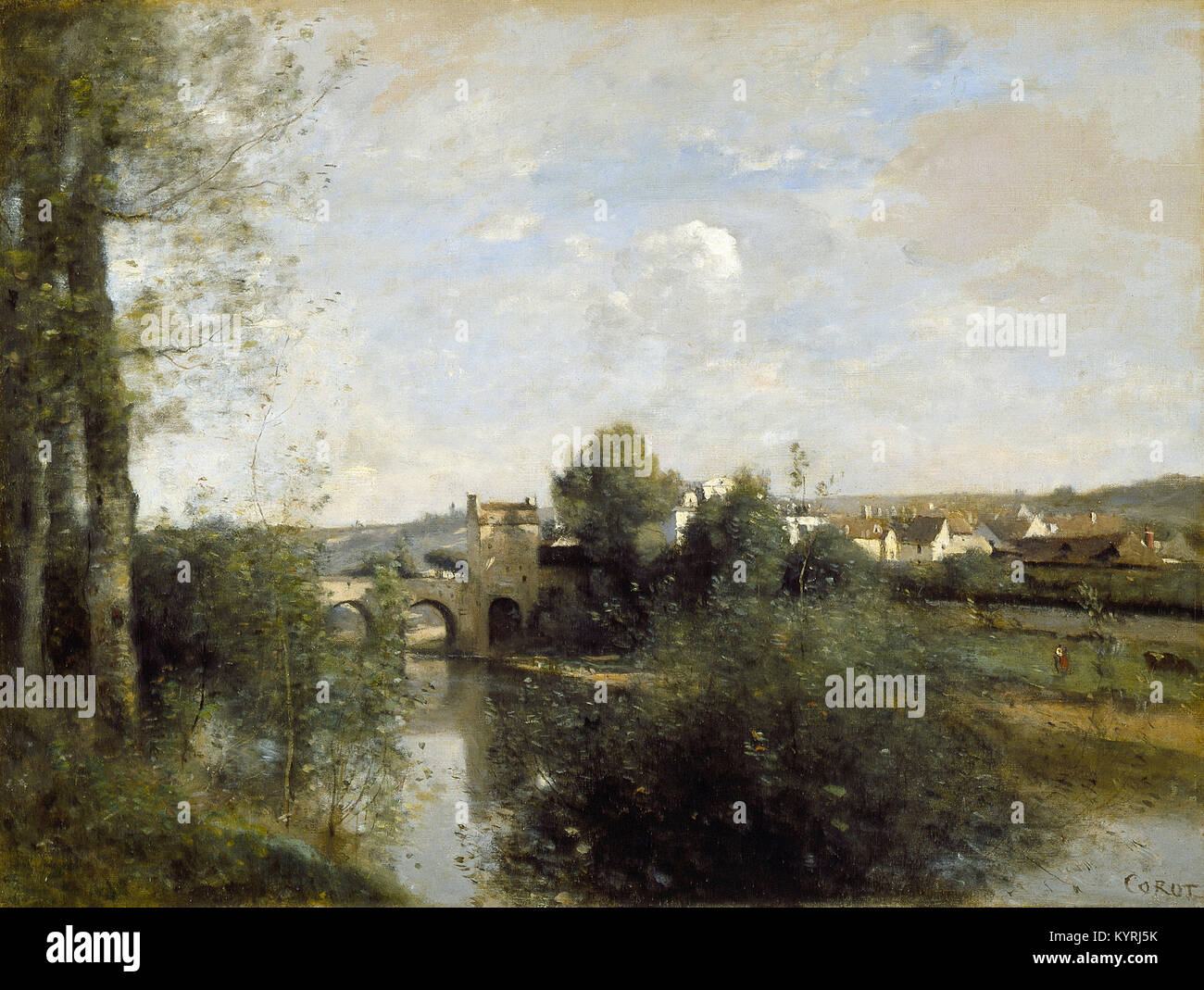 Camille Corot - Seine and Old Bridge at Limay Stock Photo - Alamy