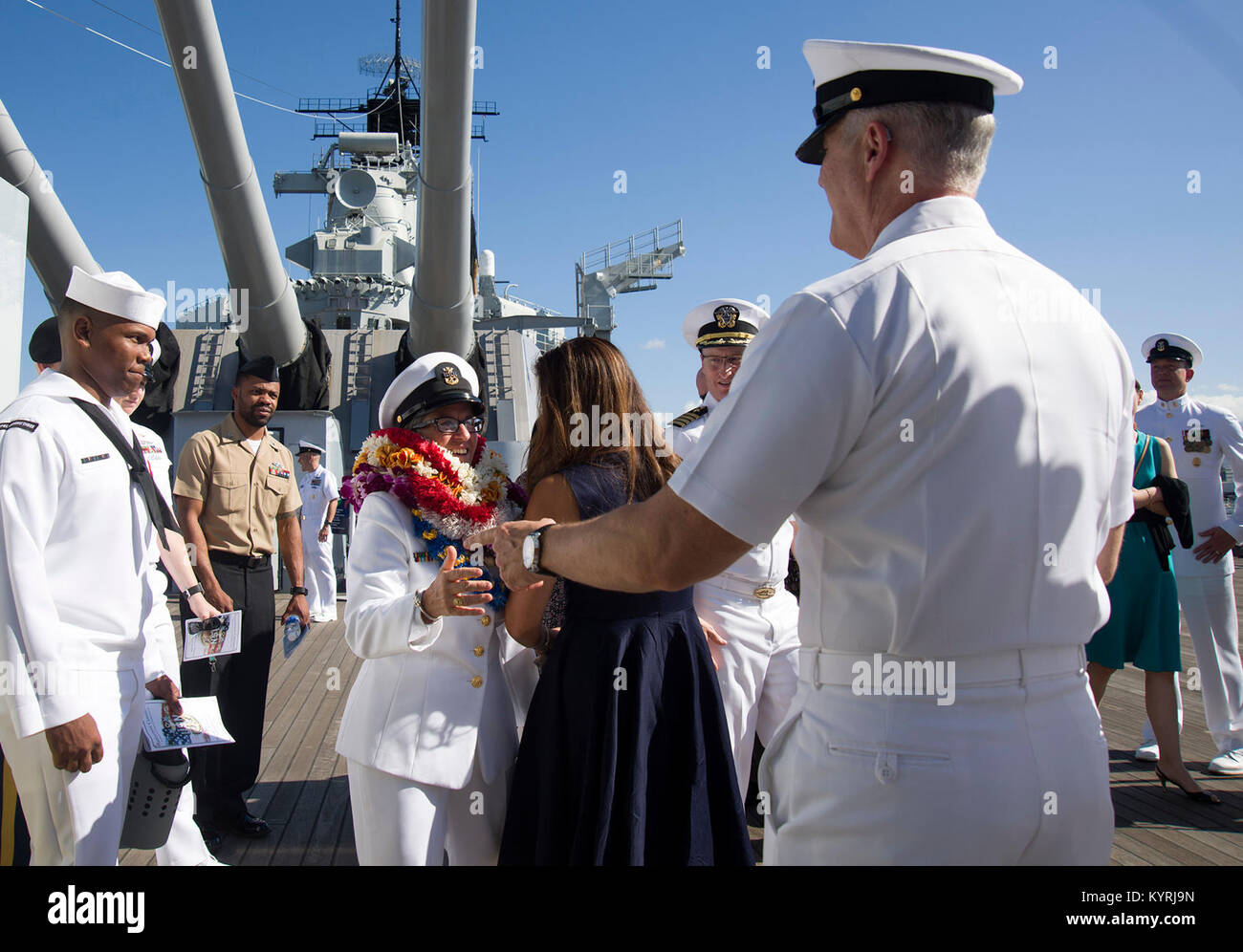 PEARL HARBOR (Jan. 12, 2018) Sailors, friends, family and guests ...