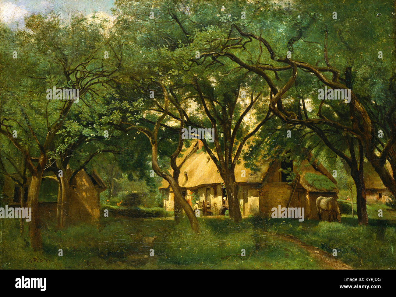 Camille Corot - The Toutain Farm at Honfleur Stock Photo - Alamy