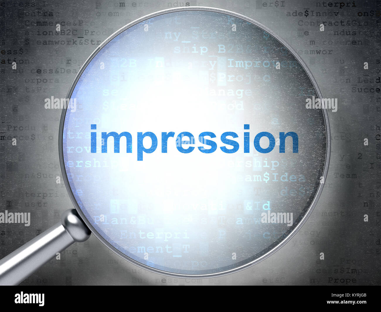 Advertising concept: Impression with optical glass Stock Photo - Alamy