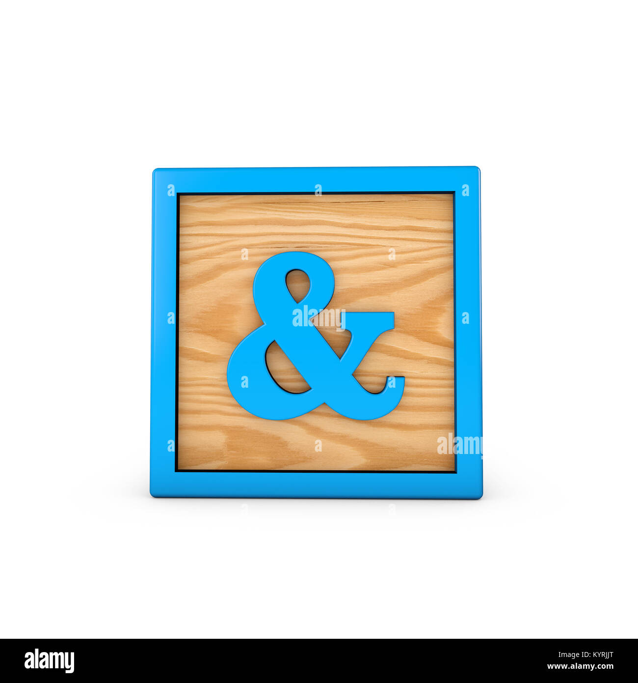 Ampersand wodden childrens toy alphabet block. 3D Rendering Stock Photo ...