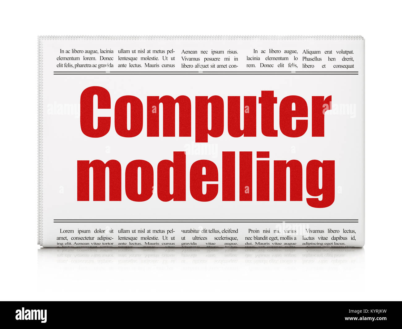 Science concept: newspaper headline Computer Modelling Stock Photo - Alamy