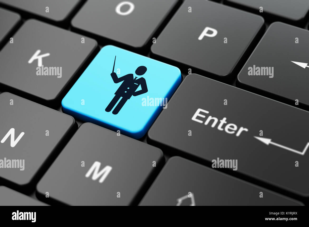 Education concept: Teacher on computer keyboard background Stock Photo ...