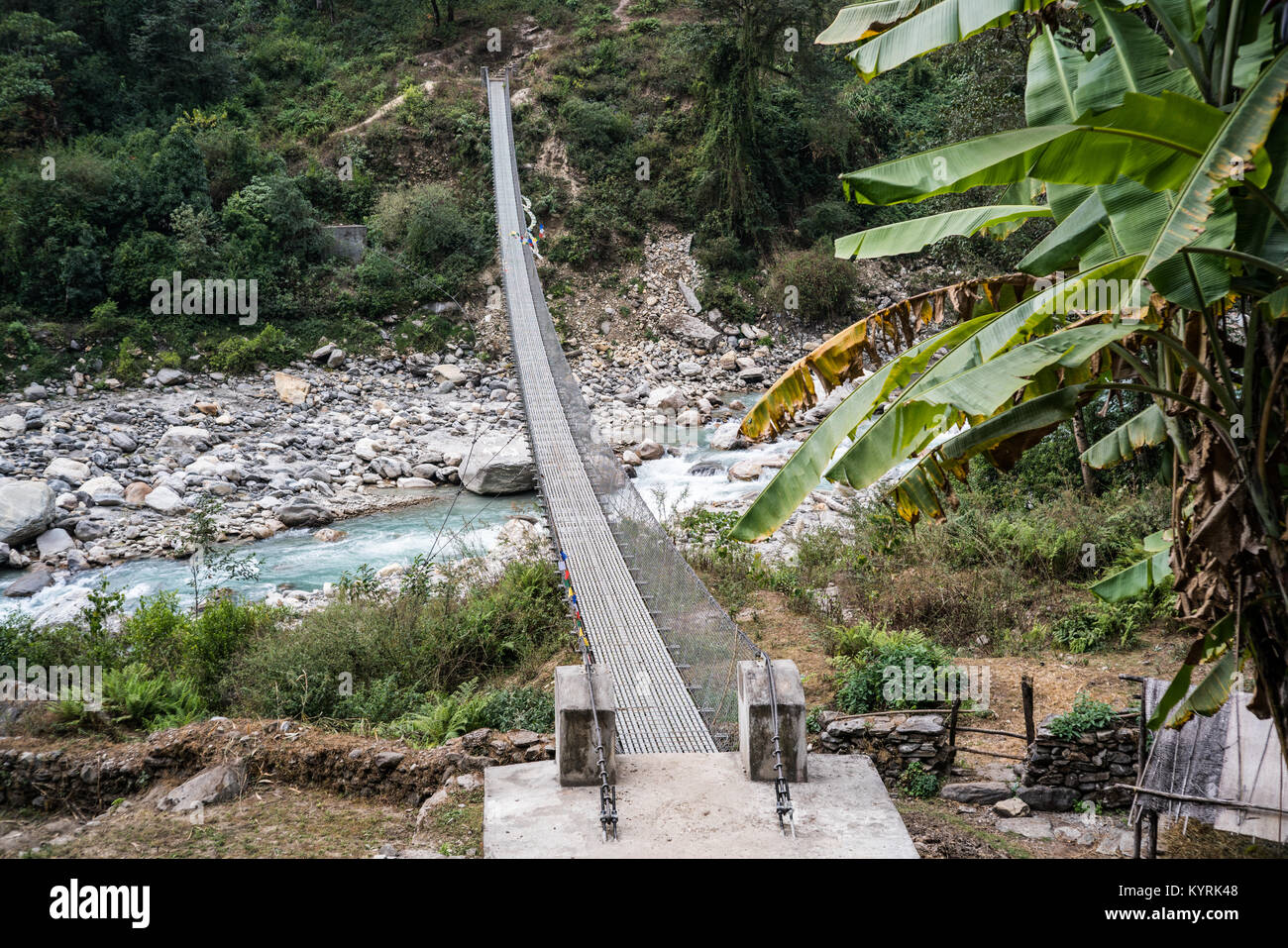 New Bridge, Nepal, Asia. Annapurna base camp trek Stock Photo - Alamy
