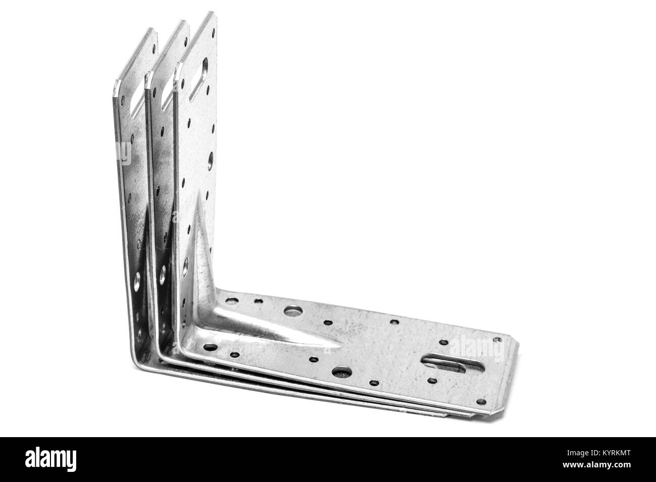 metal angle brackets isolated on white background Stock Photo - Alamy